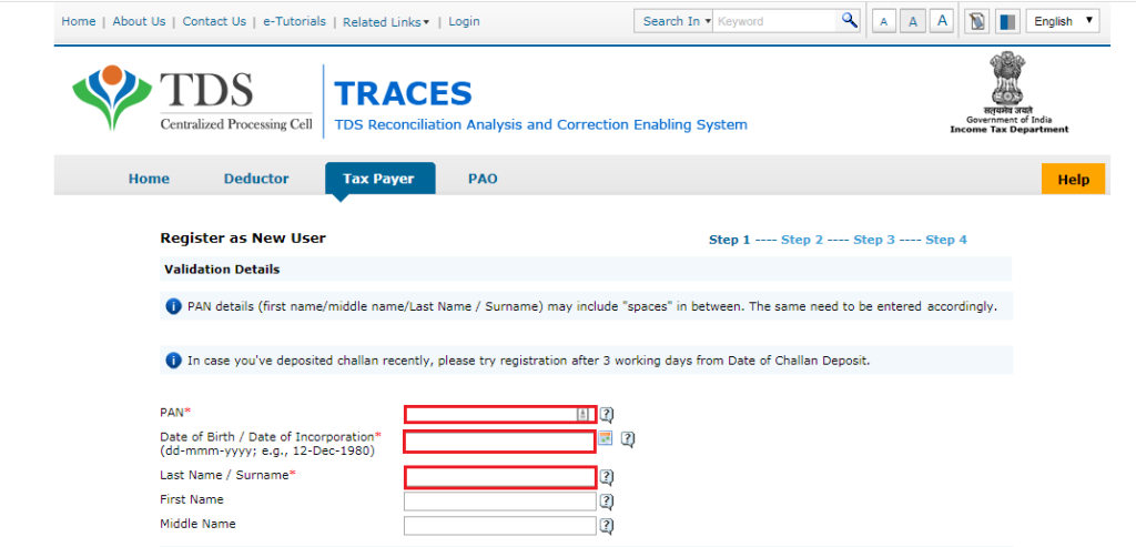 TRACES Taxpayer Registration Process - Learn by Quicko