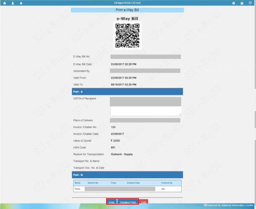 How to Print the EWB from the e-Way Bill Portal - Learn by Quicko