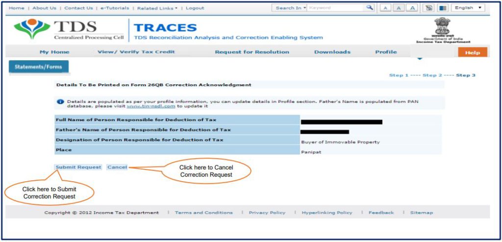 TRACES: Form 26QB Correction DSC/ AO Approval - Learn by Quicko