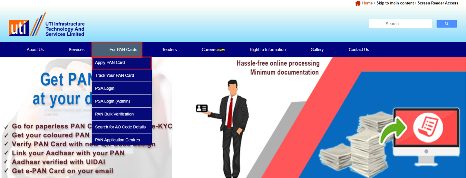 PAN Application (Form 49AA) for NRI on UTIITSL - Learn by Quicko