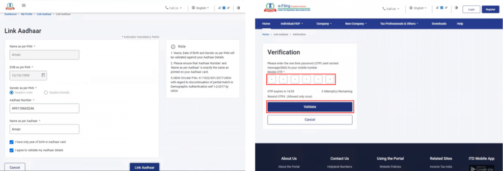 Link Pan Card With Aadhaar Card Step By Step Process Learn By Quicko